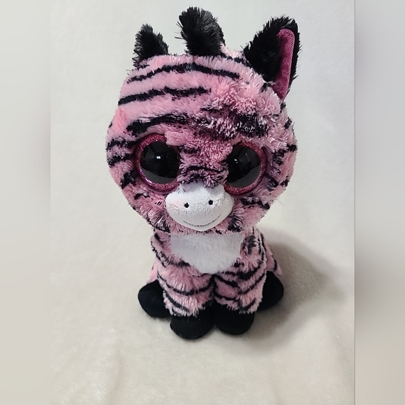 Ty | Toys | Ty Beanie Boo Zoey The Pink Zebra Glitter Eye 8 Plush ...